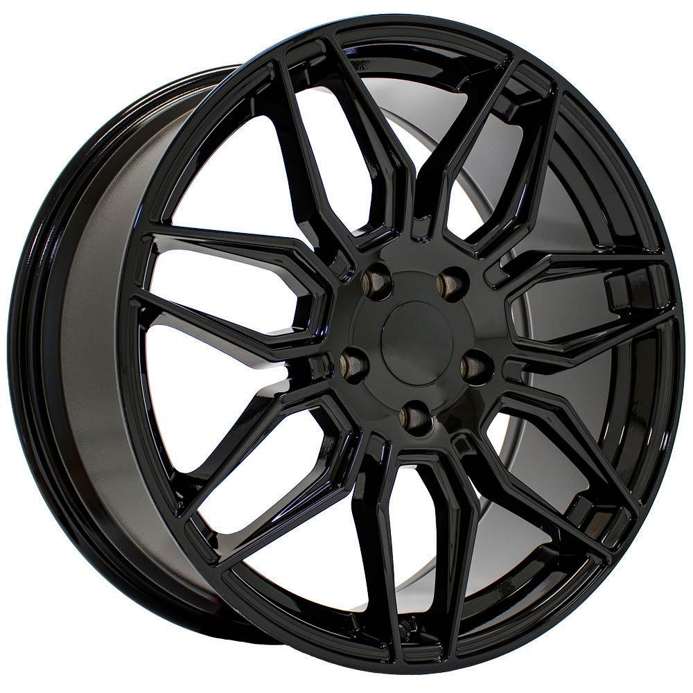 19" Replica Wheel CV03D Fits Chevrolet C8 Corvette 19x8.5 Gloss Black ...