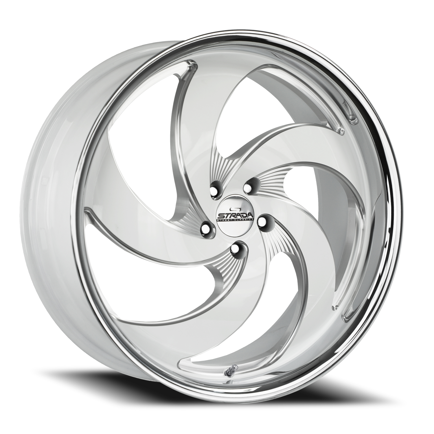 STRADA STREET CLASSICS C05 RETRO 5 22X10 24MM 6X139.7 GLOSS WHITE MILL ...