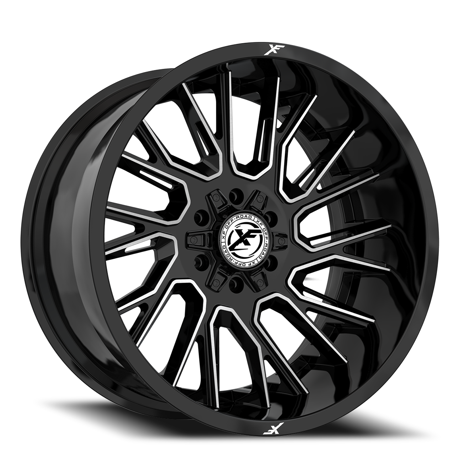 XF OFF-ROAD XF-230 22X10 -18 8X165.1/8X180 GLOSS BLACK & MACHINED ...