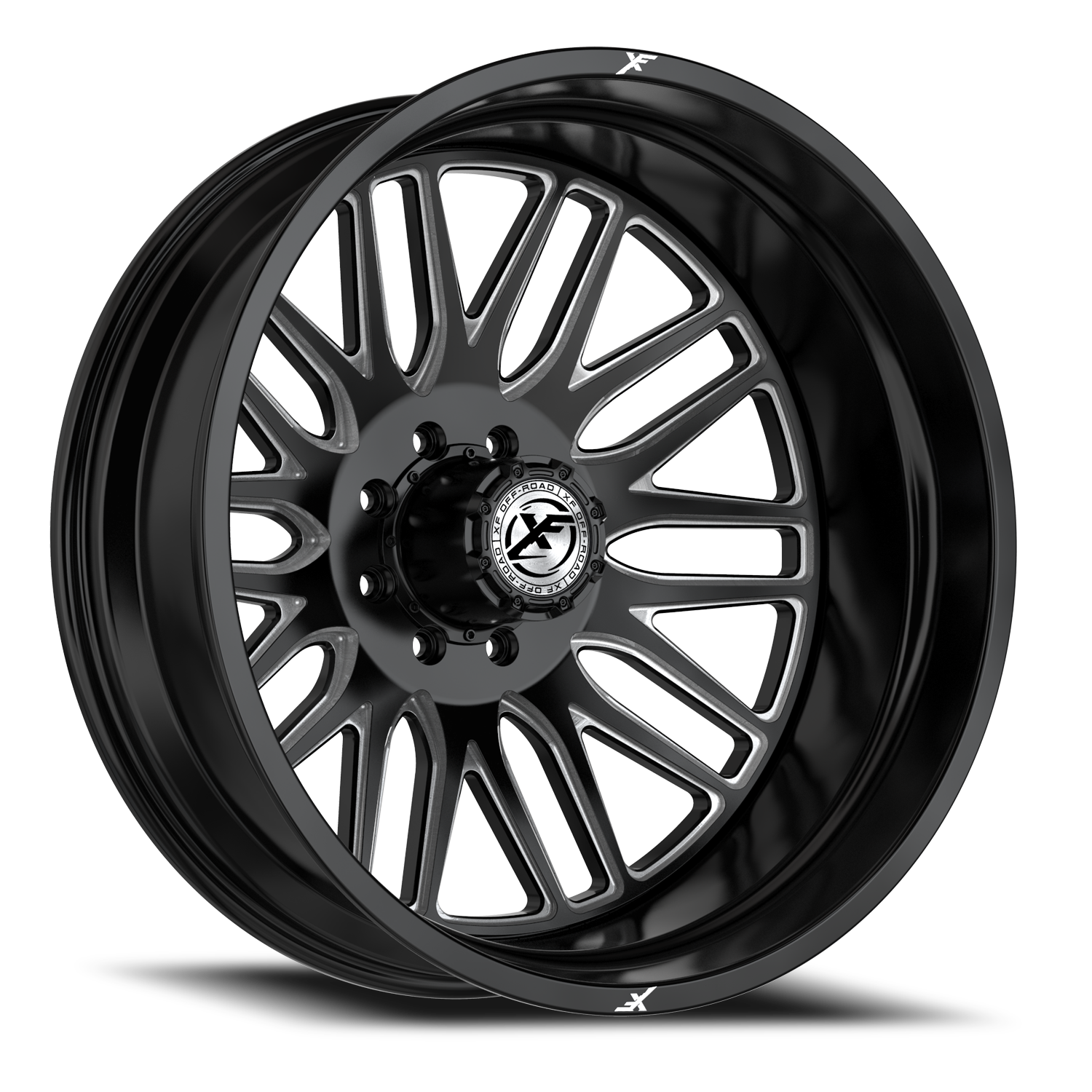 XF OFF-ROAD XF-240 DUALLY 20X8.25 -232 8X210 GLOSS BLACK & MILLED ...