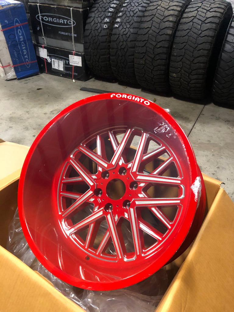 FORGIATO FLOW TERRA 003 22x10 -18 5x5.5 (5x139.7) RED MILLED - Wheels ...