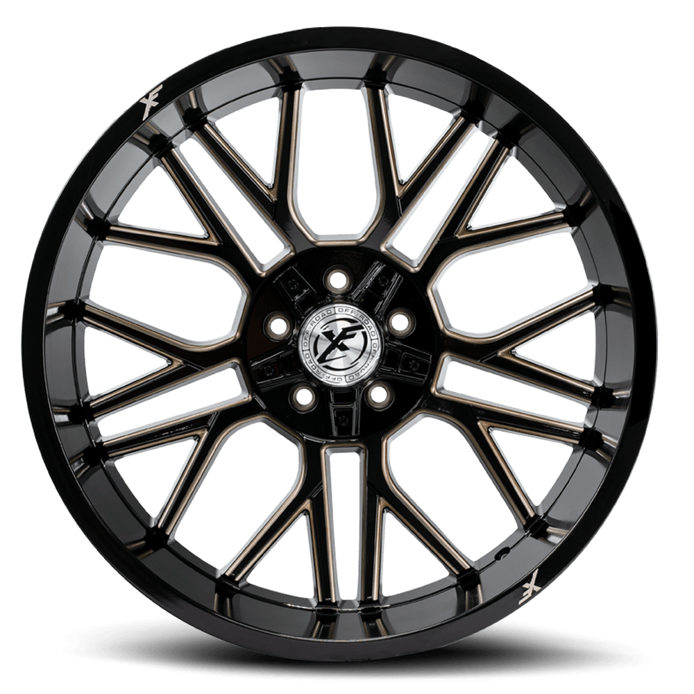 XF OFF-ROAD XF-235 20X10 -12 BLANK 8X GLOSS BLACK & BRONZE MILLED ...