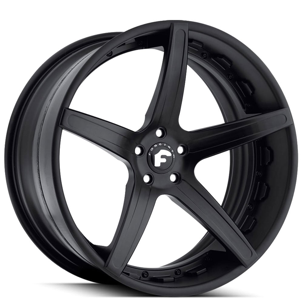 22" Staggered Forgiato Wheels Aggio-ECL Satin Black Forged Rims ...
