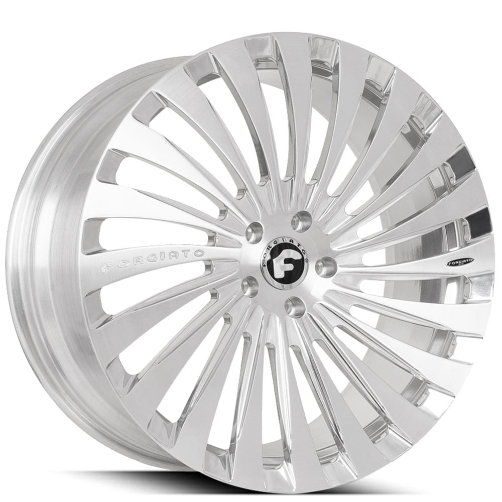 20" Staggered Forgiato Wheels Autonomo-M Brushed Silver Forged Rims ...