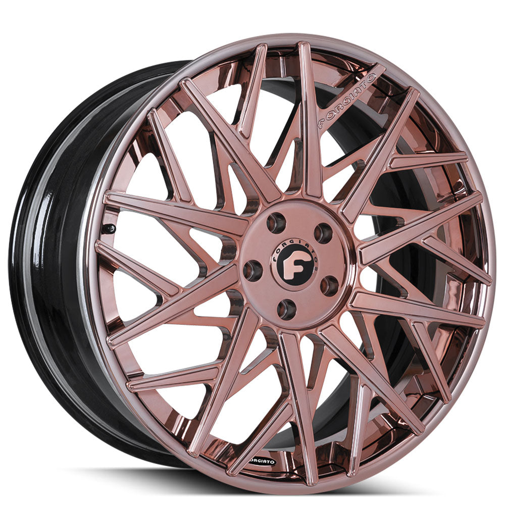 21" Forgiato Wheels Blocco-ECL Rose Gold with Black Inner Forged Rims ...