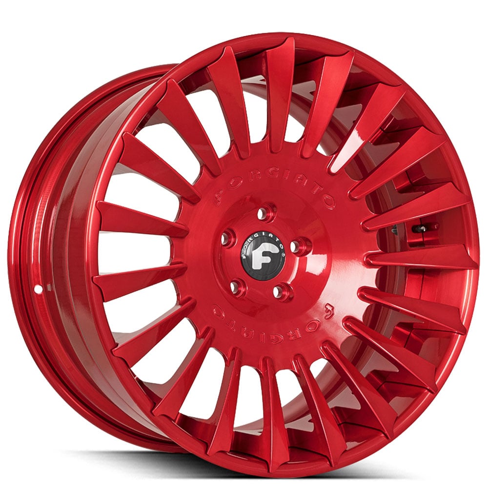 21" Staggered Forgiato Wheels Calibro-ECL Candy Red Forged Rims ...