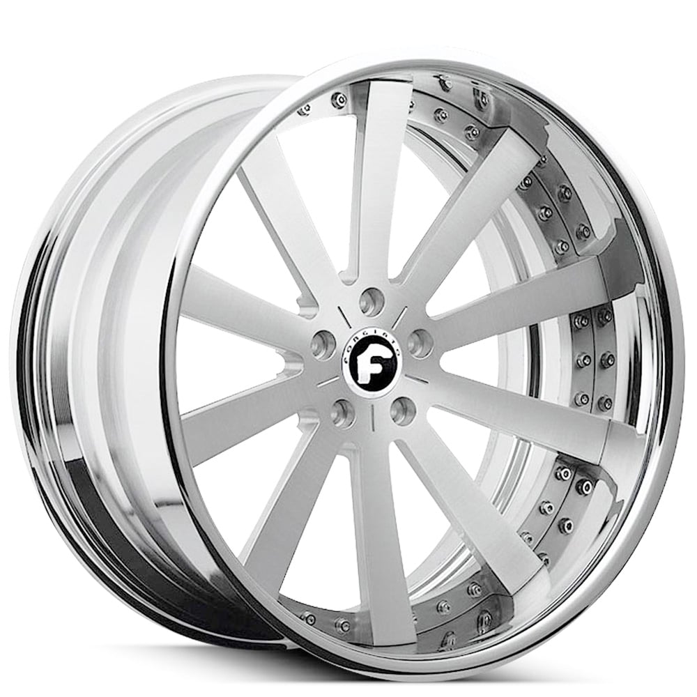 20" Forgiato Wheels Concavo Brushed Silver with Chrome Lip Forged Rims ...