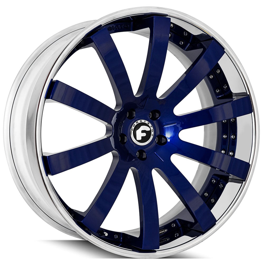20" Forgiato Wheels Concavo-ECL Ocean Blue with Chrome Lip Forged Rims ...
