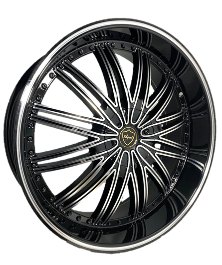 ELEGANCE EL911 22x8.5 34 5x114.3/5x120 Gloss Black Machine Face ...