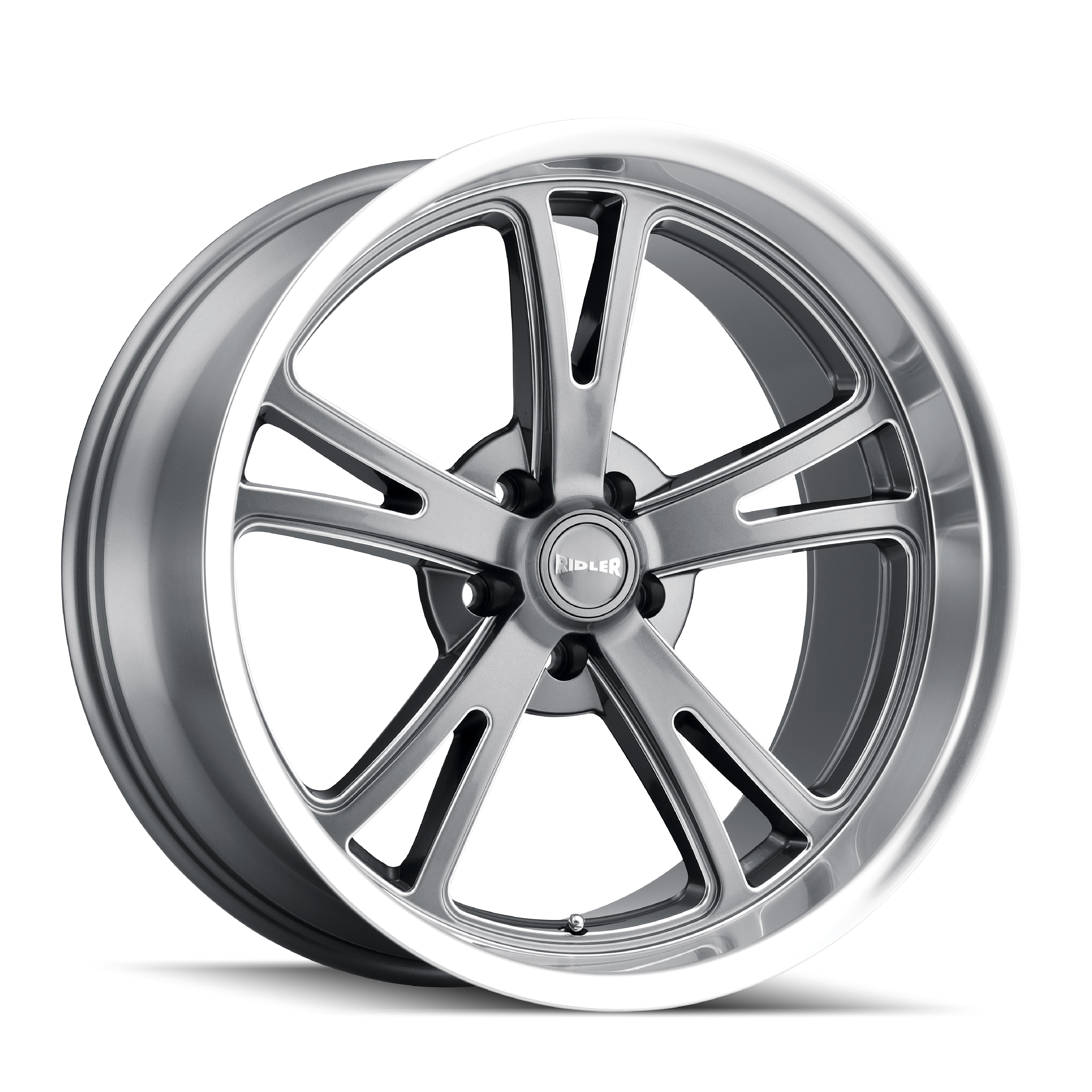 RIDLER 606 17X8 0 5x120.65 GREY W/MACHINED LIP – Wheels Below Retail