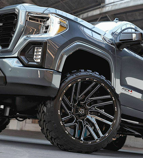 TIS 554BM 22x12 -44 6x135/139.7 GLOSS BLACK/MILLED ACCENTS | Wheels Below Retail